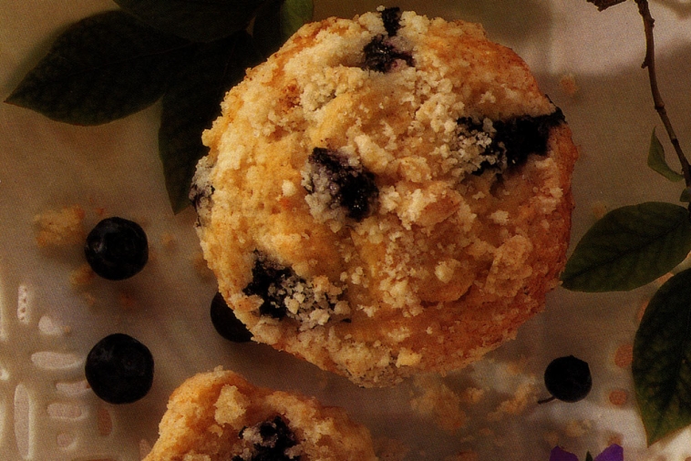 Muffins Streusel aux bleuets | Plaisirs laitiers