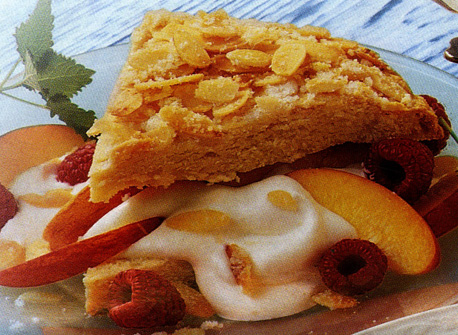 Gâteau sablé aux pêches Melba | Plaisirs laitiers