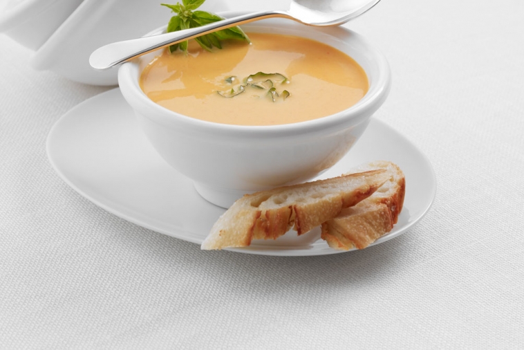 Potage velouté aux poivrons rouges et à la patate douce | Plaisirs laitiers