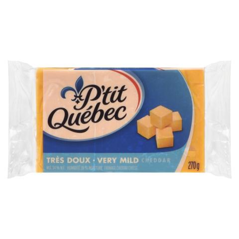 P'tit Québec Cheddar très doux coloré 270g | Plaisirs laitiers