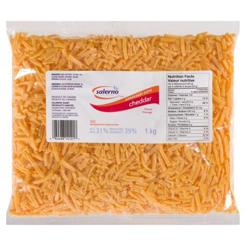 Salerno Cheddar coloré râpé 1kg | Plaisirs laitiers