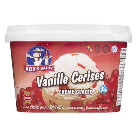 Reid's Dairy Crème glacée vanille cerise 1.5L | Plaisirs laitiers