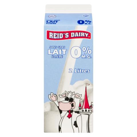 Reid's Dairy Lait écrémé 0% M.G. 2L | Plaisirs laitiers