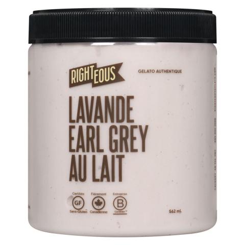 Righteous Gelato lavande earl grey au lait 562ml | Plaisirs laitiers