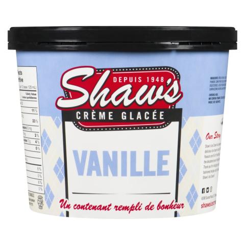 Shaw's Ice Cream Crème glacée vanille 1.5L | Plaisirs laitiers