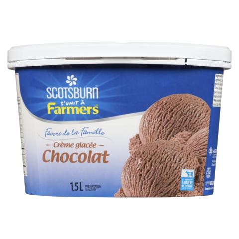 Scotsburn s'unit à Farmers Crème glacée chocolat 1.5L | Plaisirs laitiers