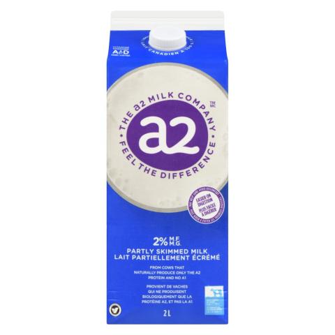 The A2 Milk Company Lait A2 partiellement écrémé 2% M.G. 2L | Plaisirs ...
