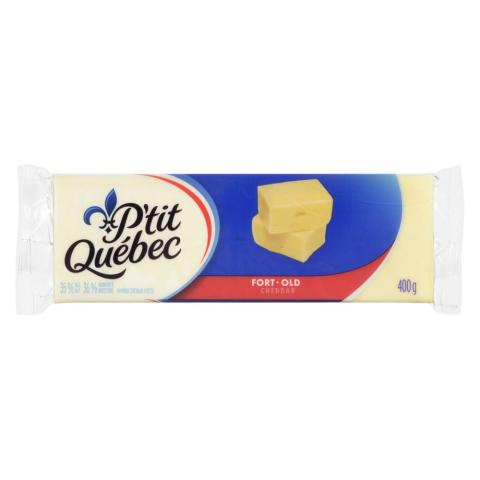 P'tit Québec Cheddar fort blanc 400g | Plaisirs laitiers