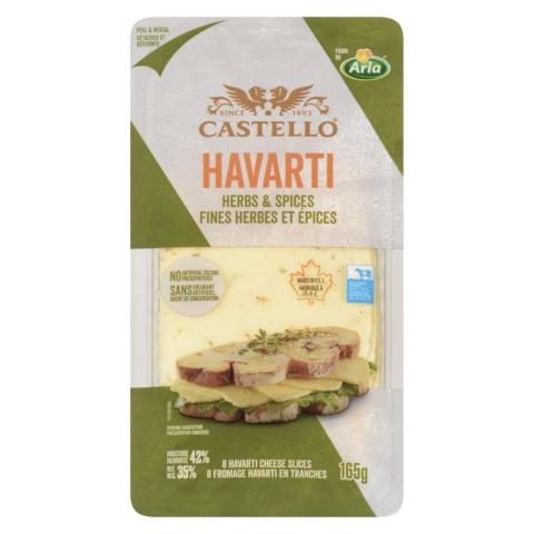Castello Havarti fines herbes et épices tranché 165g | Plaisirs laitiers