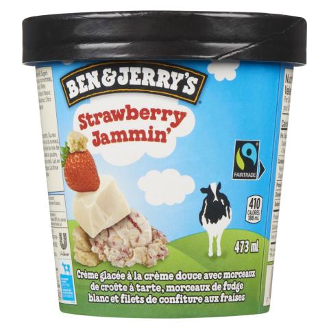 Ben & Jerry's Crème glacée Strawberry Jammin' 473ml | Plaisirs laitiers