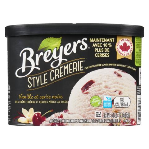 Breyers Crème glacée vanille et cerises noires 1.66L | Plaisirs laitiers