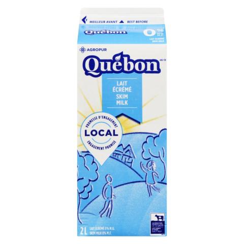 Québon Lait écrémé 0% M.G. 2L | Plaisirs laitiers