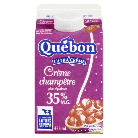 Québon Crème champêtre 35% M.G. 473ml | Plaisirs laitiers