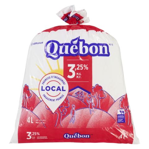 Québon Lait homogénéisé 3.25% M.G. 4L | Plaisirs laitiers