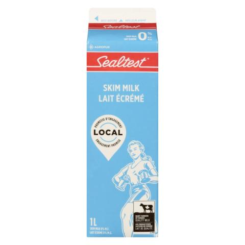 Sealtest Lait écrémé 0% M.G. 1L | Plaisirs laitiers