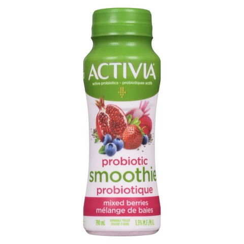 Activia Smoothie probiotique chia, betteraves, dattes, bleuets, fraises ...
