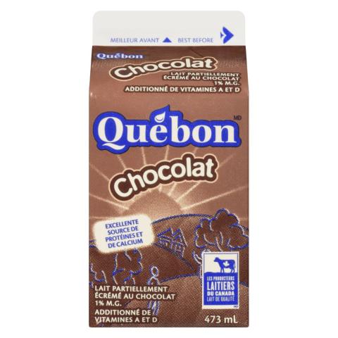 Québon Lait partiellement écrémé au chocolat 1% M.G. 473ml | Plaisirs ...