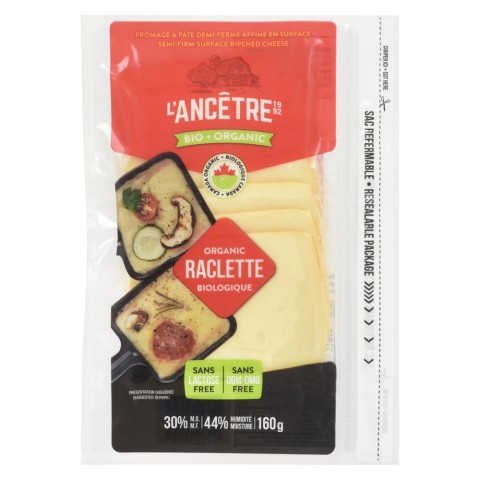 L'Ancêtre Raclette biologique tranché 160g | Plaisirs laitiers