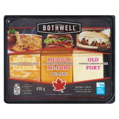 Bothwell Cheese Variété de Cheddar tranché 450g | Plaisirs laitiers