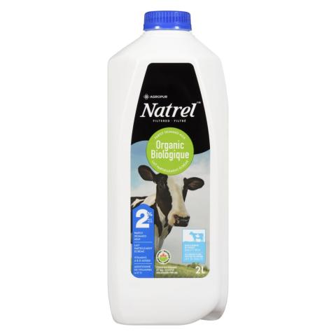 Natrel Lait partiellement écrémé biologique 2% M.G. 2L | Plaisirs laitiers