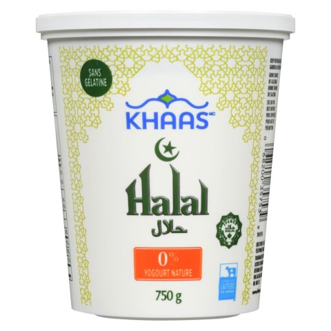 Khaas Halal Halal yogourt nature 0% M.G. 750g | Plaisirs laitiers