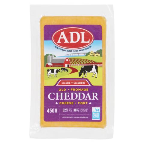 ADL Cheddar classique fort coloré 450g | Plaisirs laitiers