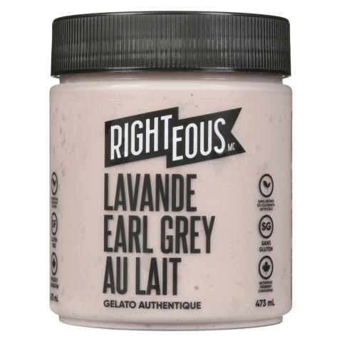Righteous Gelato lavande earl grey au lait 473ml | Plaisirs laitiers