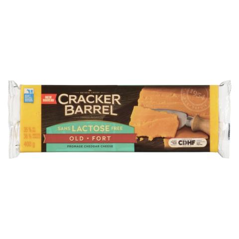 Cracker Barrel Cheddar fort coloré sans lactose 400g | Plaisirs laitiers