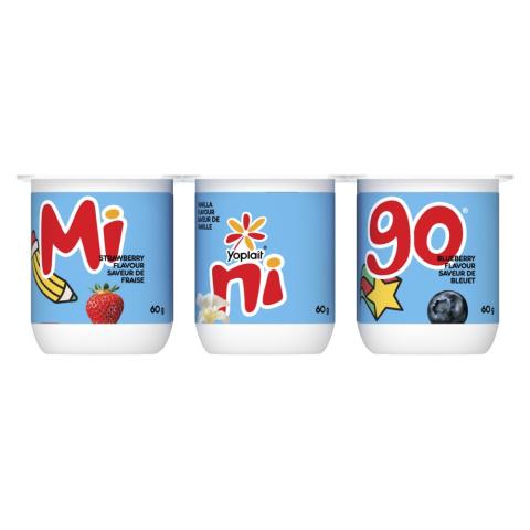 Yoplait Minigo Fromage frais fraise, vanille et bleuet 2% M.G. 6x60g ...