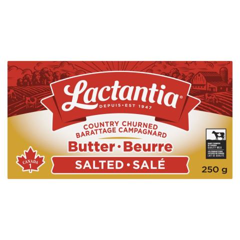Lactantia Beurre salé barattage campagnard 250g | Plaisirs laitiers