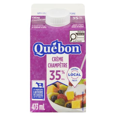 Québon Crème champêtre 35% M.G. 473ml | Plaisirs laitiers